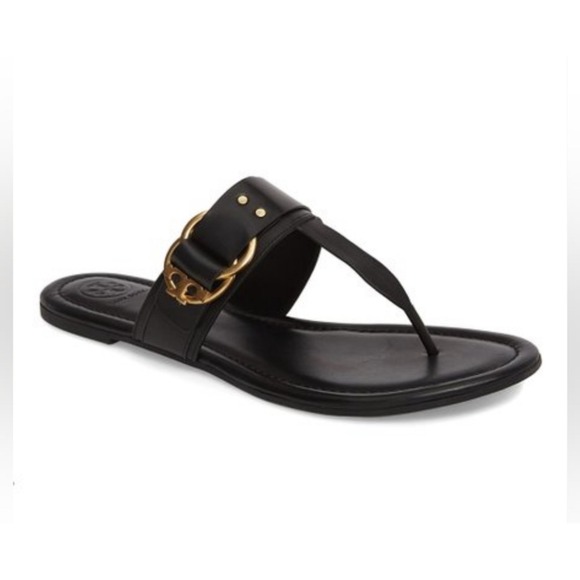 Tory Burch | Shoes | Tory Burch Marsden Sandals Black Leather Thong ...